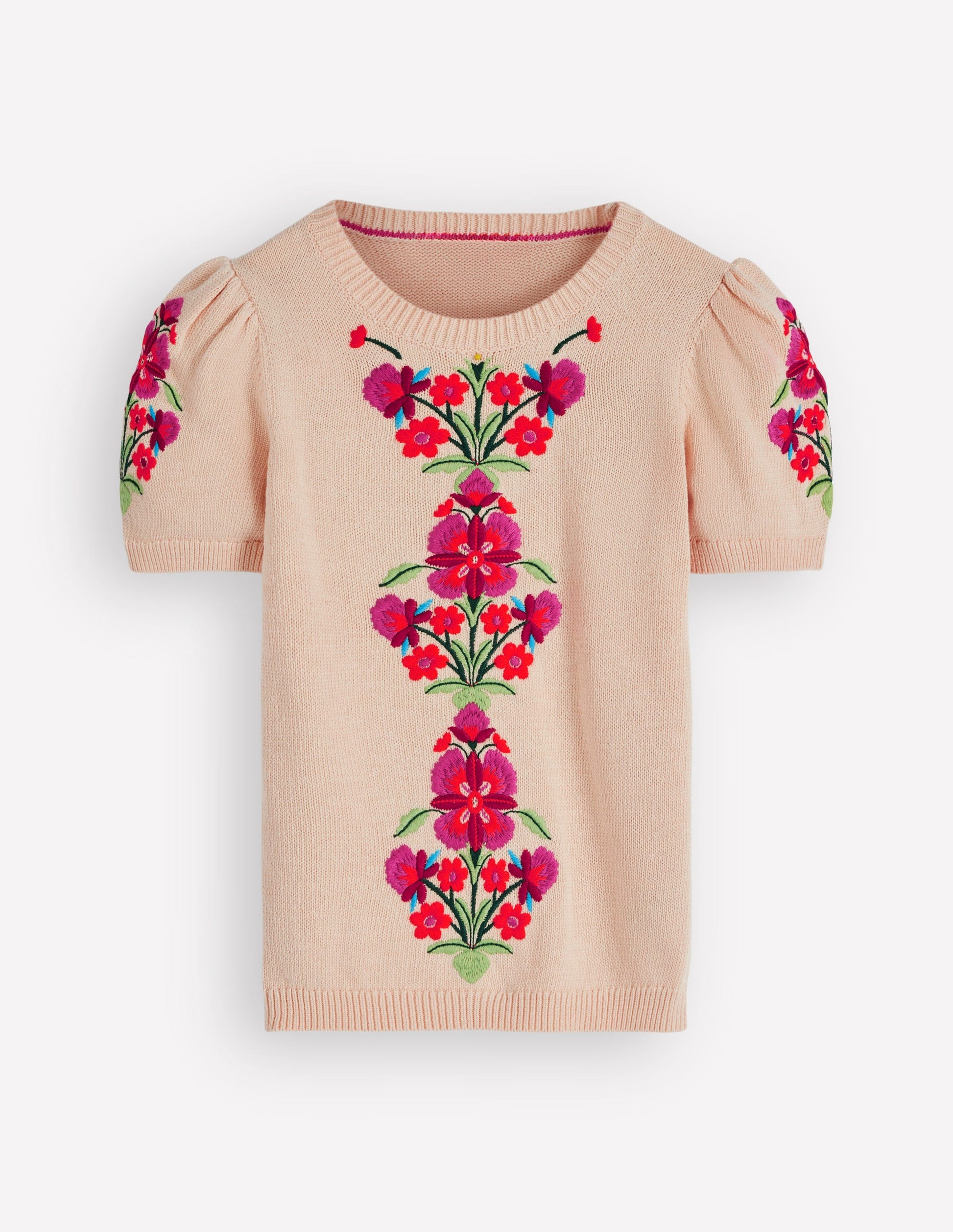 Monica Pointelle T-Shirt-Ivory | Boden UK