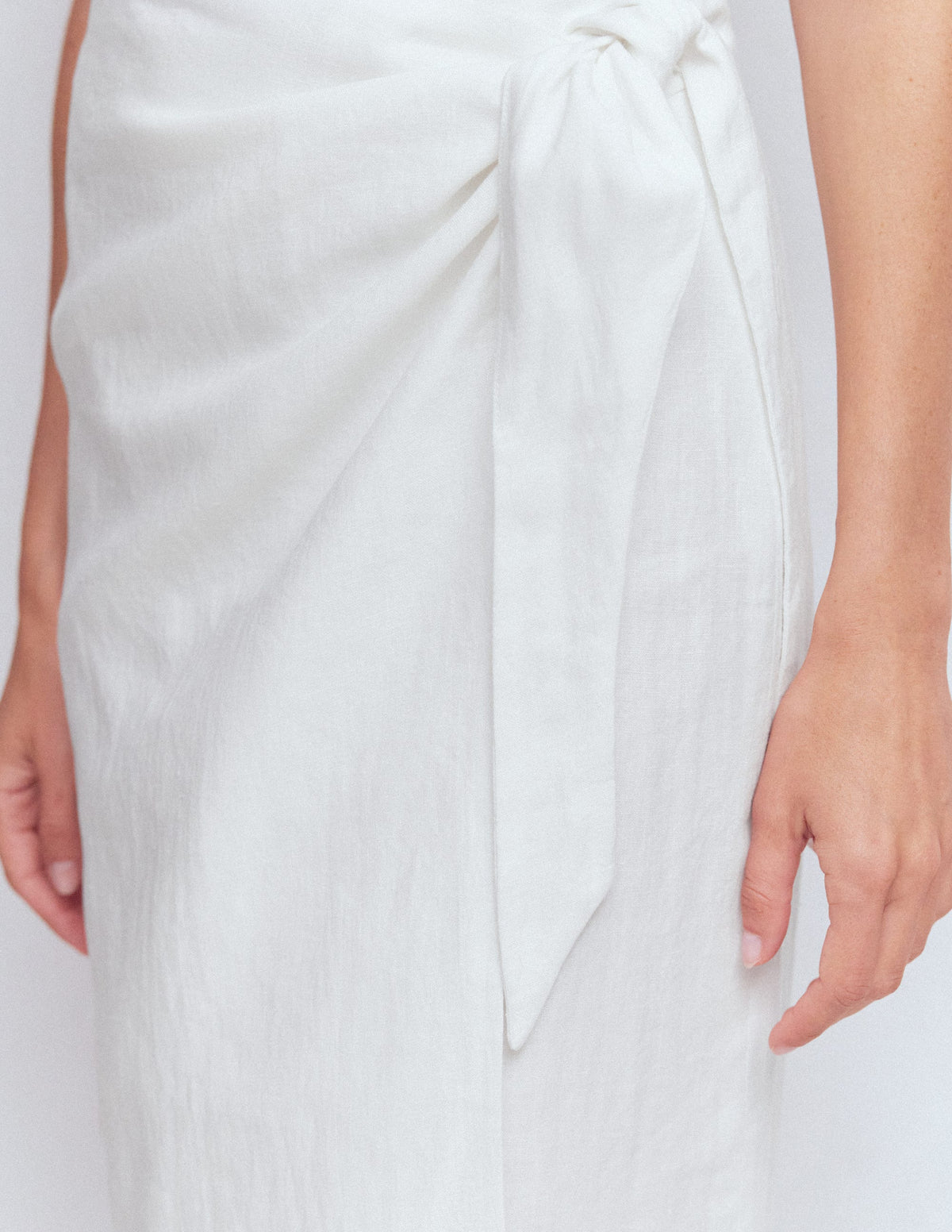 Dimitra Linen Column Skirt - White | Boden UK