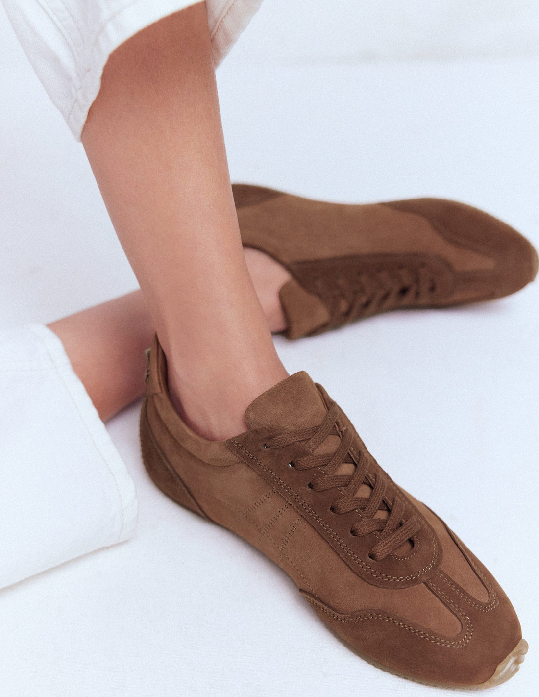 Delphine Slim Sole Trainers-Tan | Boden UK