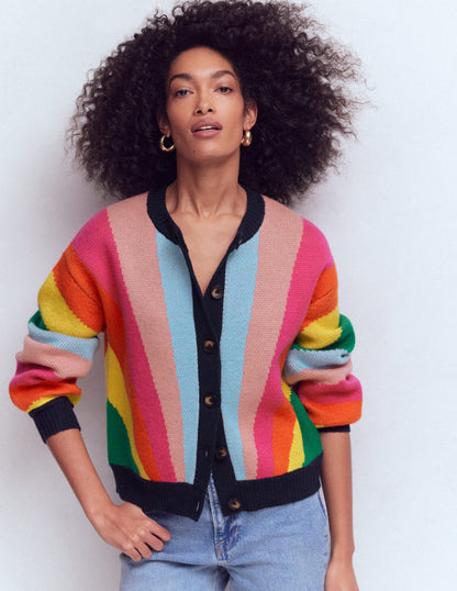 Abi Jacquard Cardigan-Multi Rainbow | Boden AU