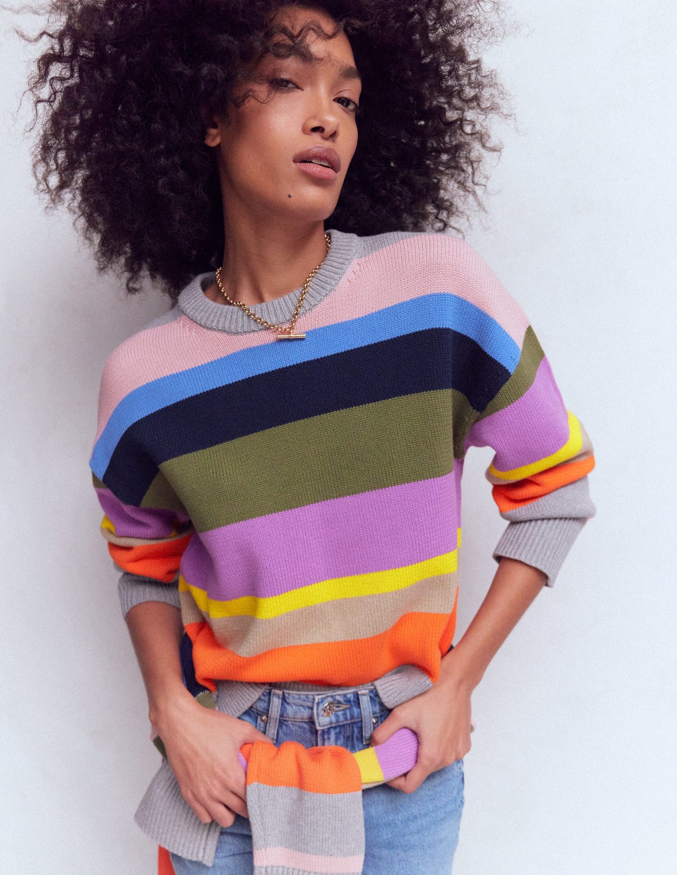 Lucy Relaxed Cotton Jumper-Mutli, Rainbow | Boden UK