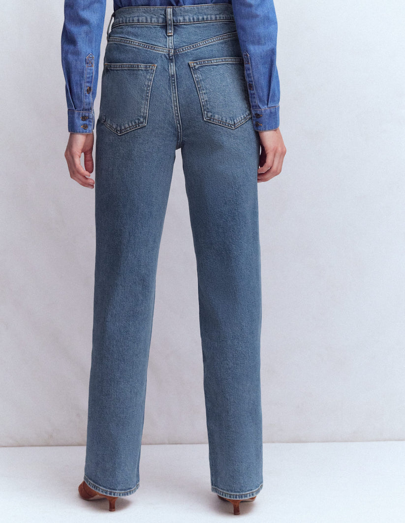 High Rise Column Leg Jeans-Mid Vintage | Boden UK